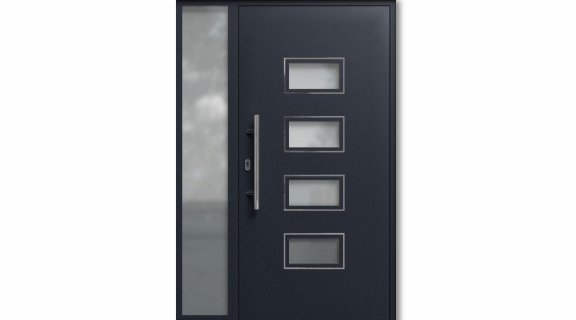 Uși termopane cu panou decorativ – intrare sigură și elegantă