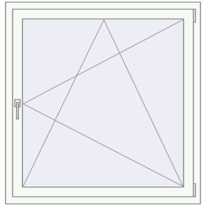 Okno plastikowe 120x120 сm okno jednoskrzydłowe, Przechyl i skręć ...
