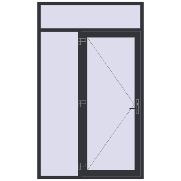 Drzwi zewnętrzne plastikowe 150x250 сm drzwi wejściowe z lewym panelem ...