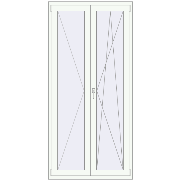 Plastic balcony door 100x210 cm balcony door double leaf, French (tilt ...