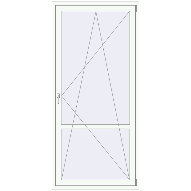Plastic balcony door 103.4x222 cm balcony door single leaf with mullion ...