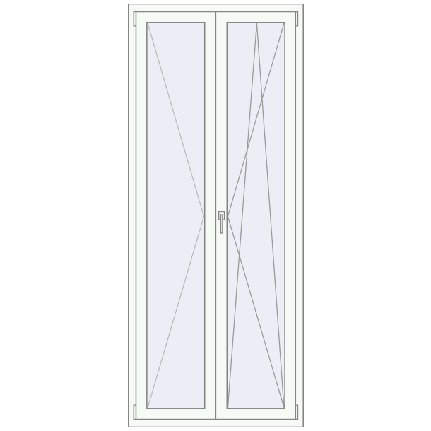Plastic window 95x230 cm window single-leaf, French (tilt and turn ...