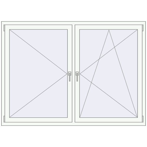 Plastic window 180x130 cm window double-leaf, Turn, Tilt and turn ...