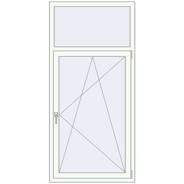Plastic window 90x190 cm window single-leaf with fanlight, Tilt and ...