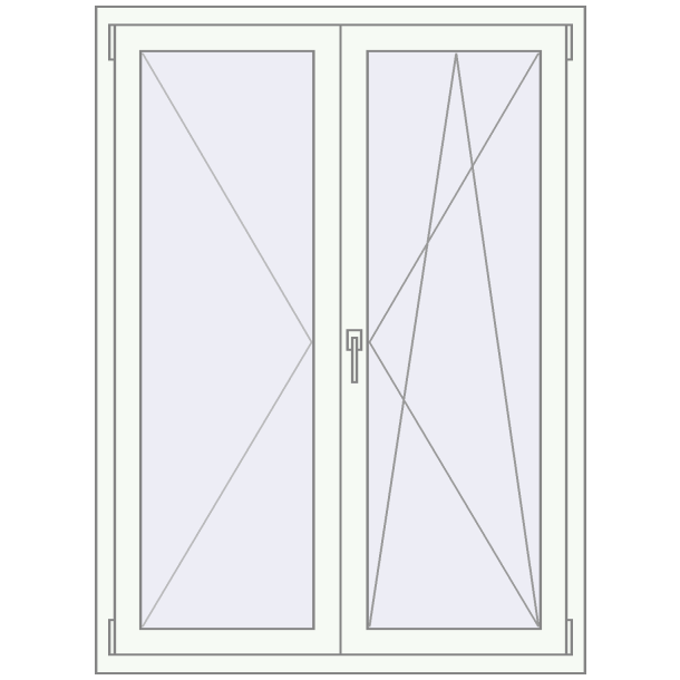Plastic window 110x150 cm window single-leaf, French (tilt and turn ...