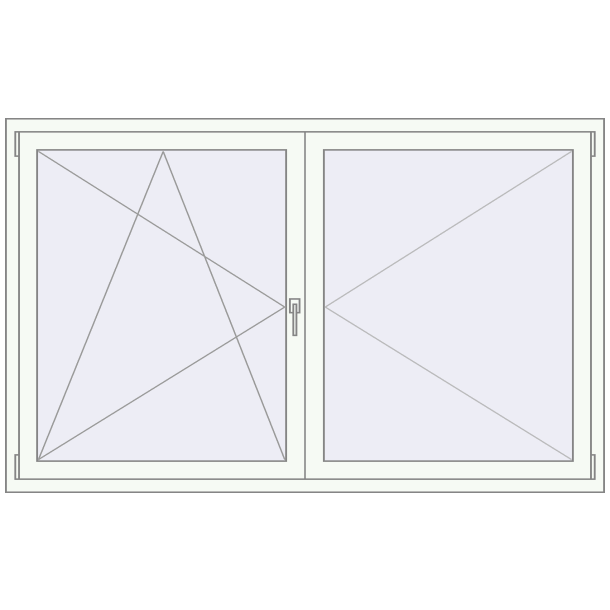 Plastic window 192x120 cm window single-leaf, French (tilt and turn ...