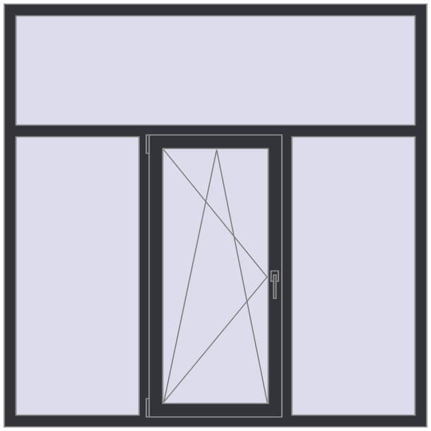 Plastic window 180x180 cm window triple-leaf with fanlight, Tilt and ...