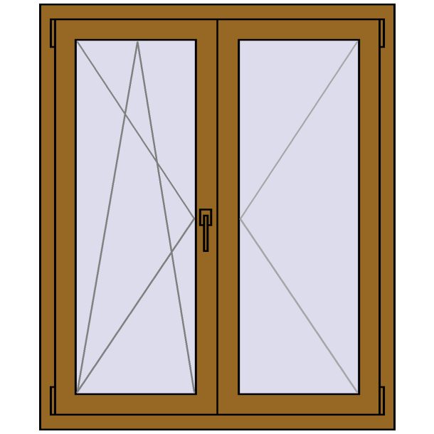 Plastic window 100x120 cm window single-leaf, French (tilt and turn ...